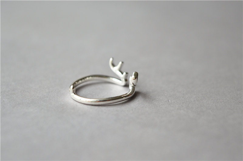 Big Antler Ring, Reindeer Ring, 925 Sterling Silver Ring, Adjustable ...