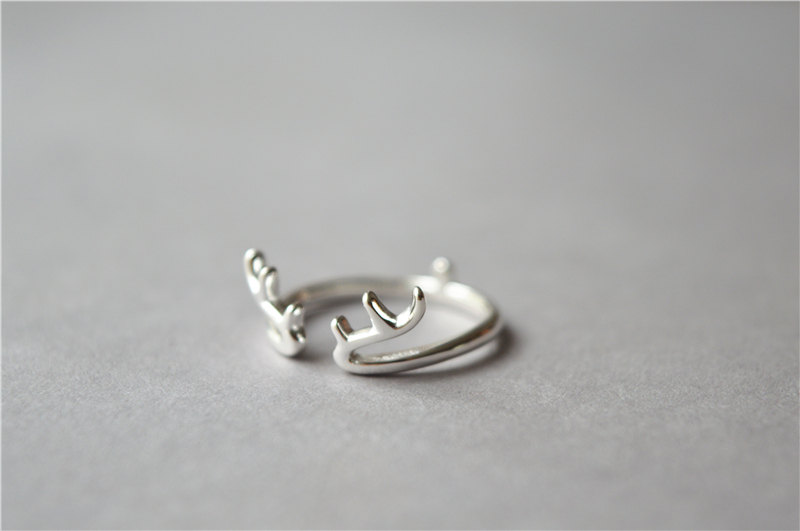 Big Antler Ring, Reindeer Ring, 925 Sterling Silver Ring, Adjustable ...